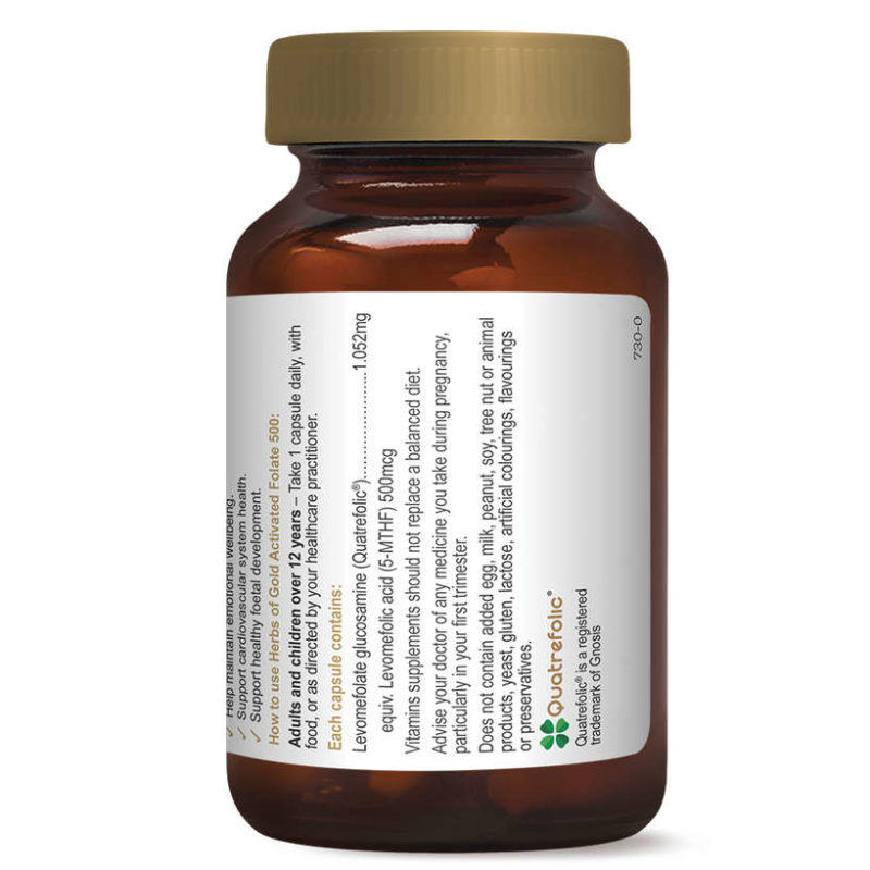 Herbs of Gold - Activated Folate 500 - Elite Health Supplements