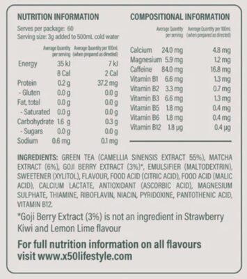 X50 - Green Tea With Vita Matcha - Elite Health Supplements